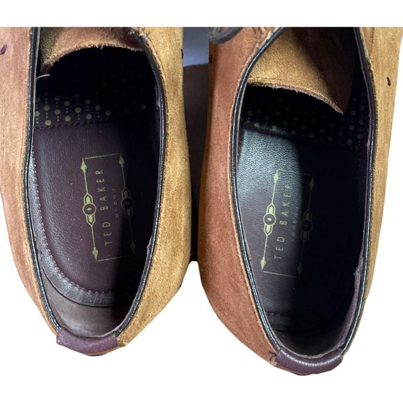 Ted Baker | Shoes | Ted Baker London Brown Suede Leather Cap Toe Derby ...